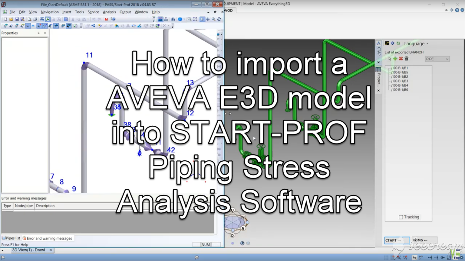How to import an AVEVA E3D or PDMS model into START-PROF Piping Stress Analysis Software – What ...